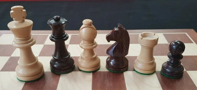BOXWOOD ROSEWOOD CHESS Set in Wooden Box King Height 3'' No Board ...