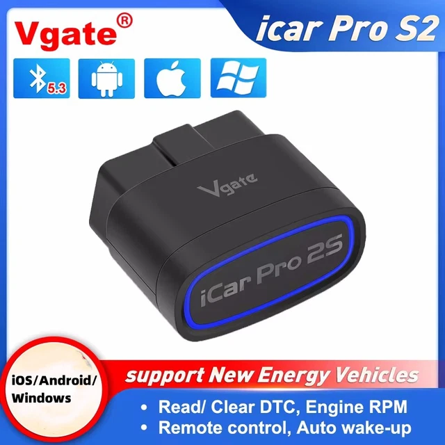 VGATE ICAR PRO 2S OBD2/EOBD Diagnostic Scanner Adapter Work iOS/Android ...