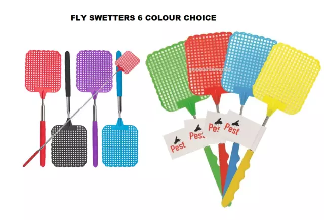 EXTENDABLE FLY SWATTER TELESCOPIC INSECT SWAT BUG MOSQUITO WASP KILLER ...
