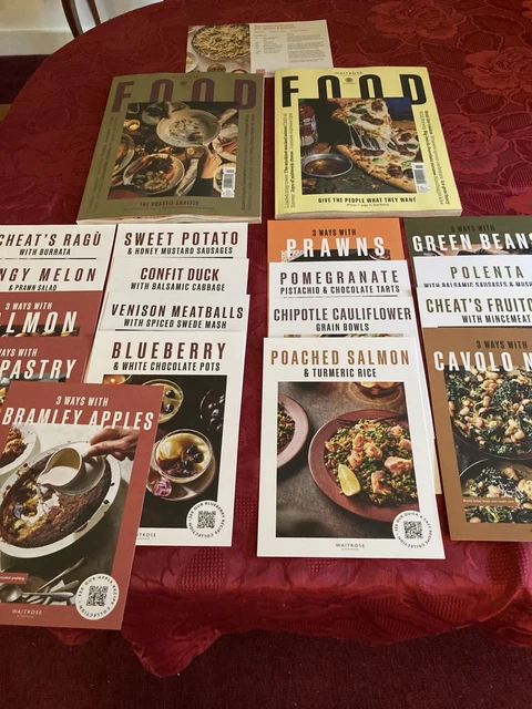 WAITROSE FOOD MAGAZINES December & November 2025 + 17 cookery cards Dec ...
