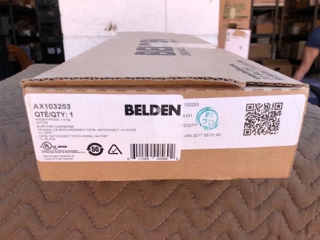 BELDEN (AX103253) CAT6+ KeyConnect Patch Panel, 24-port, 1U, Black $400 ...