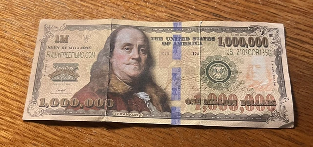 $1,000,000 RUTHERFORD B Hayes One Million Dollar Bill 2016 Novelty Fake ...