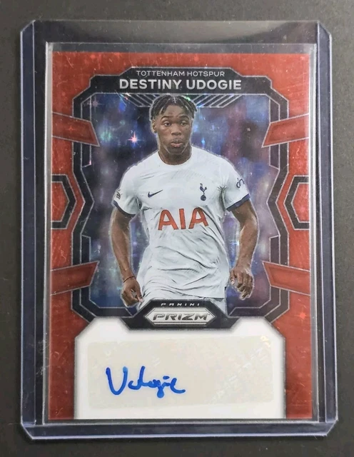 2023-24 PANINI PRIZM EPL DESTINY UDOGIE Signatures Auto Red Star Prizm ...