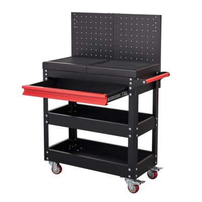 METAL ROLLING TOOL Cart 3Tier Cabinet Storage ToolBox w/ drawer ...