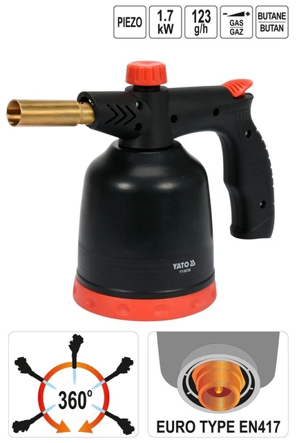 BUNSEN BURNER BLOWTORCH Butanbrenner Blow Torch Gas Burner Piezo ...