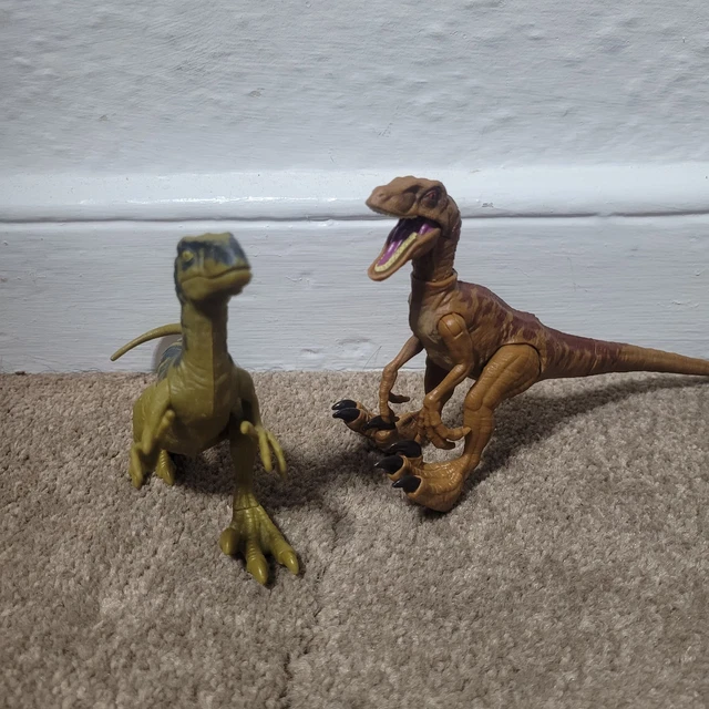 JURASSIC WORLD DINO Rivals Attack Pack Velociraptor Raptor Figure X2 ...
