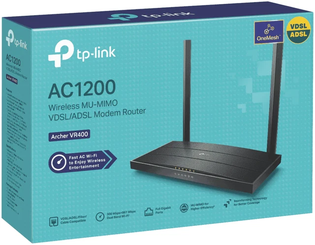 Tp Link Ac1200 Wireless Mu Mimo Vdsl Adsl Modem Router Archer Vr400
