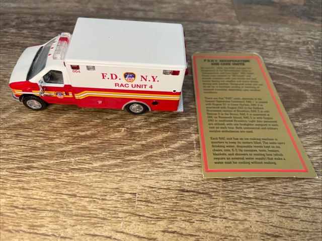 CODE 3 COLLECTIBLES FDNY Ford E-350 RAC Unit Ambulance 4 Die Cast 2002 ...