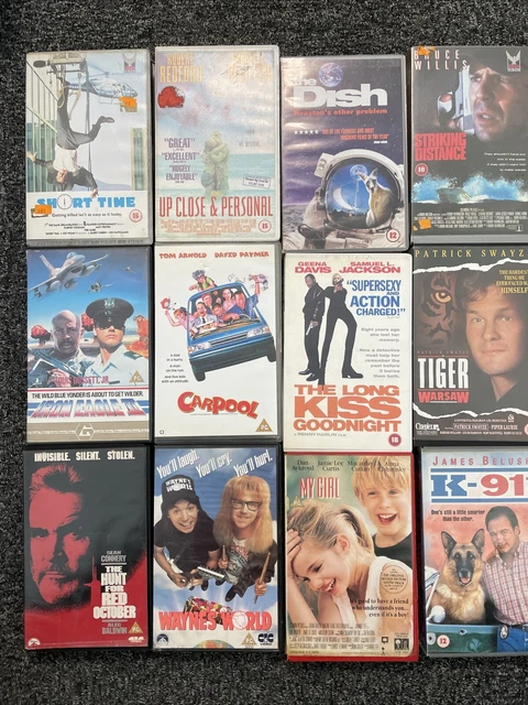 12 X BIG Box Ex-Rental VHS ~ WAYNE'S WORLD, IRON EAGLE 2, CARPOOL ~ LOT ...