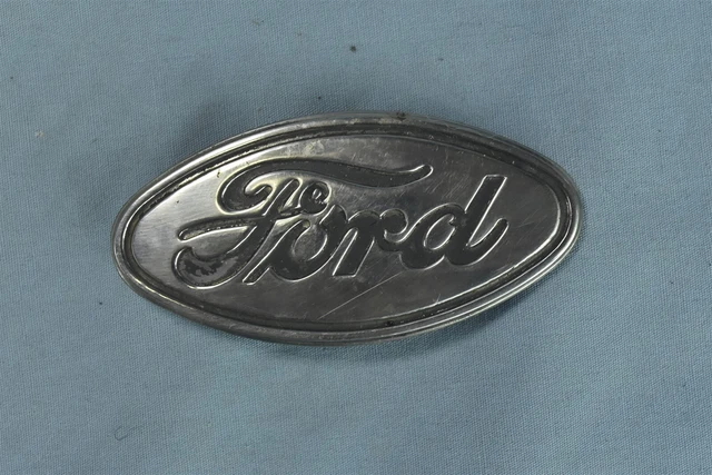 VINTAGE FORD RADIATOR BADGE EMBLEM OVAL BLACK SCRIPT on CHROME #04817 ...