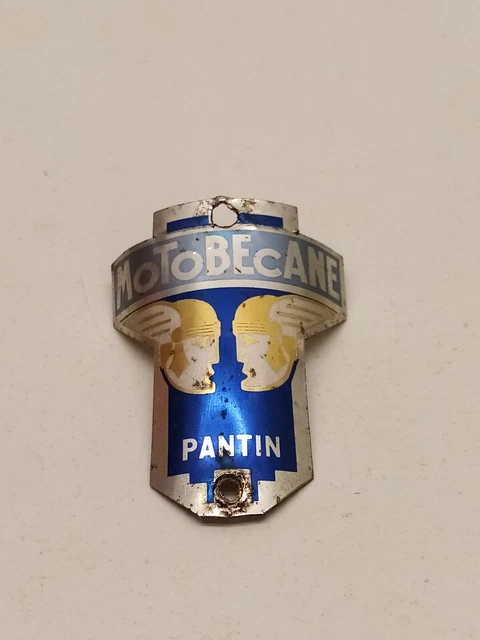 VINTAGE 1950'S MOTOBECANE Pantin Head Badge Emblem Moped Nameplate $44. ...