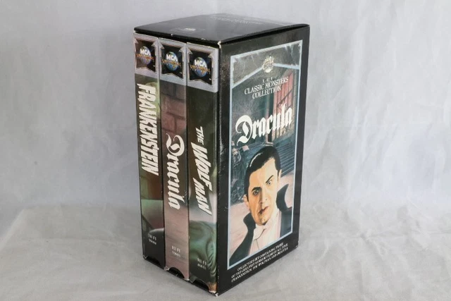 BOXED SET 3 Universal Classic Monsters Vhs Tapes Frankenstein Dracula ...
