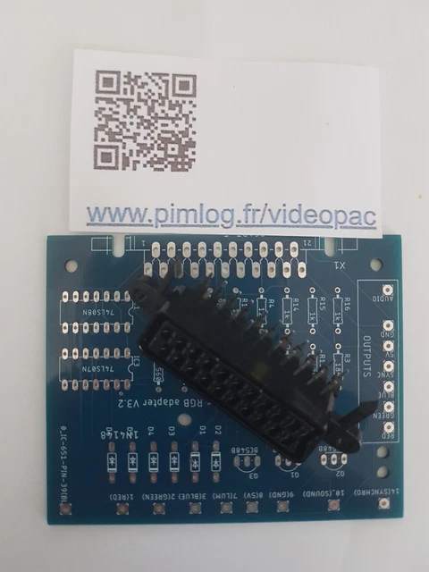CARTE PCB SEULE +SCART péritel pour videopac RGB C52,JET25, G7000. PAL ...