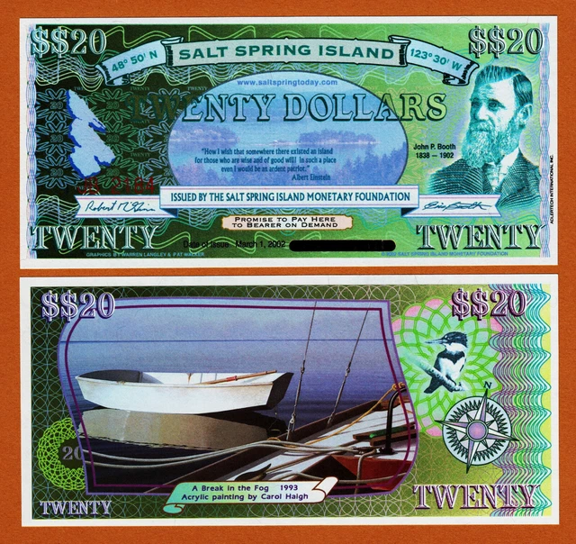 SALT SPRING ISLAND (Canada) 20 Dollars 2002 UNC $49.99 - PicClick CA