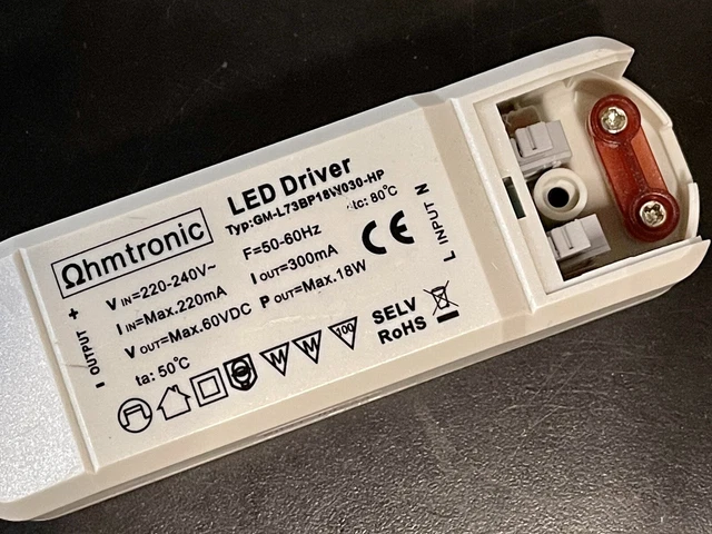 OHMTRONIC LED DRIVER 18w GM-L73BP18W030-HP £15.06 - PicClick UK