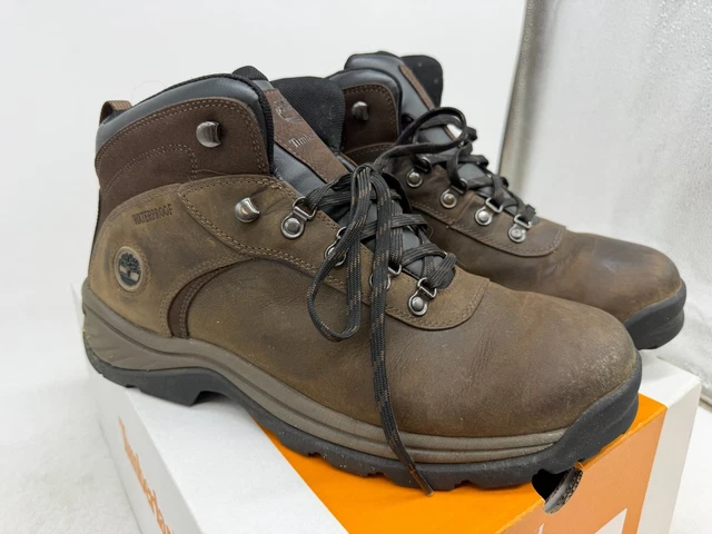 TIMBERLAND FLUME MID Hiking Boots Men's Dark Brown Lace-Up Waterproof ...