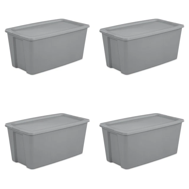 50 GALLON TOTE Storage Bin Organizer Stackable Container Plastic Box ...