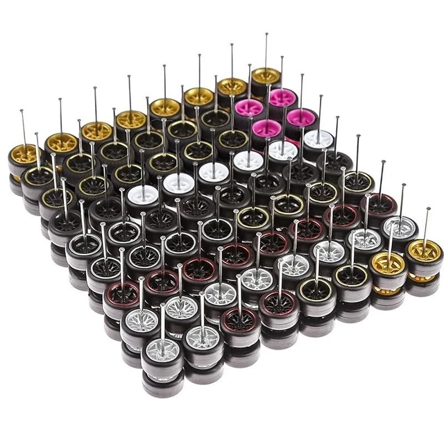 1/64 WHEEL MIX/RANDOM Real Riders Wheels Rims Tires Set for 10 Cars 1/ ...