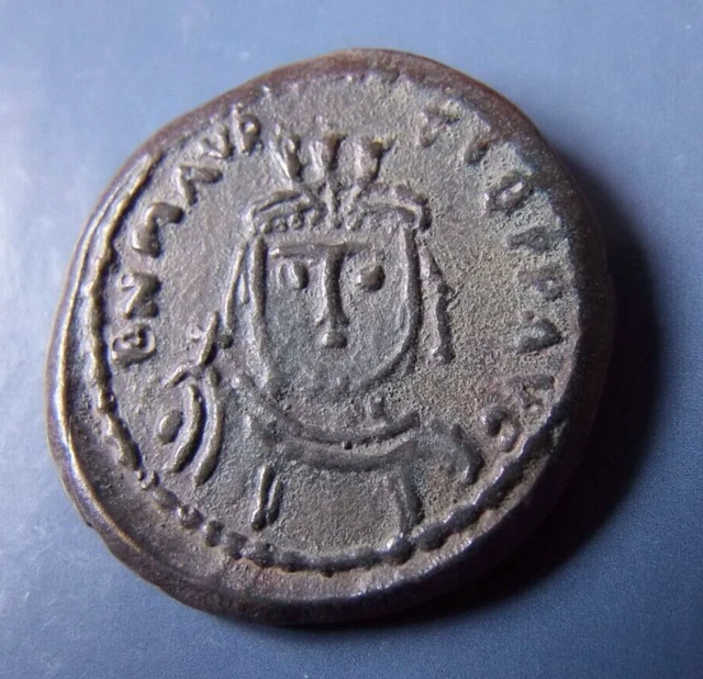 BIZANTINO MAURIZIO TIBERIO. 582-602 AD Half Follis Ravenna nuovo di ...
