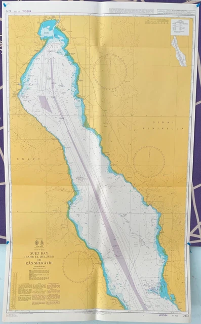 ADMIRALTY 2373 SUEZ BAY (BAHR EL QUIZUM) TO RAS SHERATIB Vintage Map ...