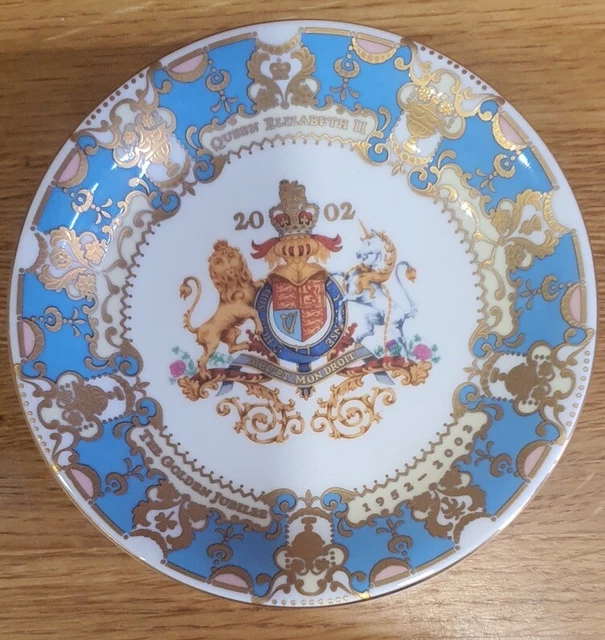 FINE BONE CHINA HM Queen Elizabeth II Golden Jubilee Trinket Dish ...
