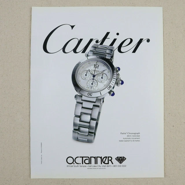 VINTAGE CARTIER WATCH Print Ad 1997 Paper Magazine Clipping Pasha ...