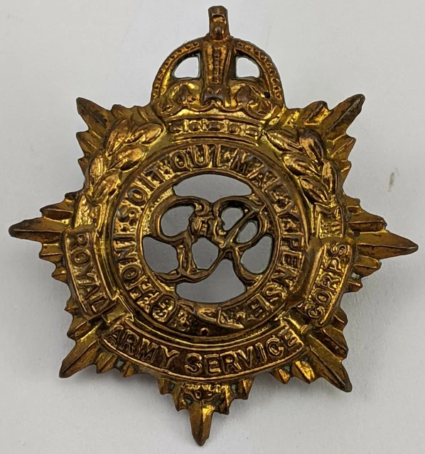 BRITISH ARMY; WW2 Era Royal Army Service Corps Brass Collar Badge EUR 7 ...