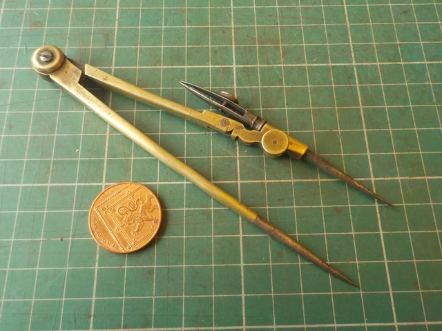 ANTIQUE BRASS COMPASS Dividers Calipers Tool. £6.49 - PicClick UK