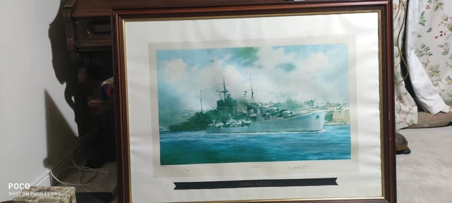 LIMITED RUN HMS Kelly print signed by Lord Mountbatten and artist ...