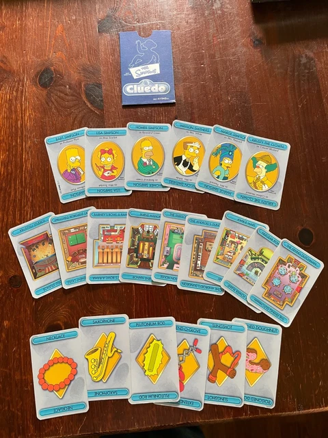 WADDINGTONS I SIMPSONS Cluedo Carte di ricambio Pezzi da gioco 2001 EUR ...