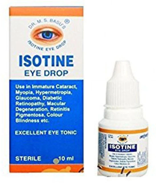 ISOTINE EYE DROP Retinopathy Cataract Glaucoma Hypermetropia Blindness ...