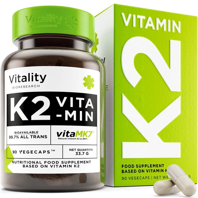 VITAMIN K2 MK7 200mcg, K2 Vitamin Supplement for Men Women 90Vitamin K2 ...