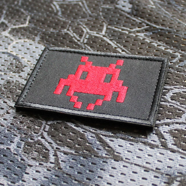 PATCH KLETT SUPER Space Invaders Pixel Aufnäher Space Retro Gadget ...