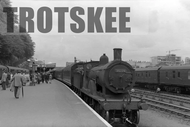 LARGER NEGATIVE BR British Railway Steam Loco 30729 Class T9 Exeter ...