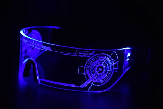 CYBERPUNK LED TRON Visor Glasses Cosplay Festivals Cybergoth £8.99 ...