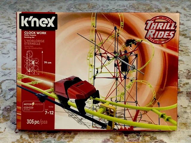 NEW~K’NEX THRILL RIDES Clock Work Roller Coaster Building Set~STEM ...