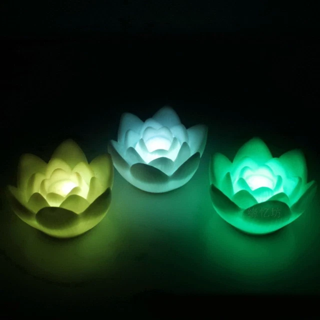 4PCS CHANGING LED Floating Lotus Flower Romantic Lamp Night Light for ...