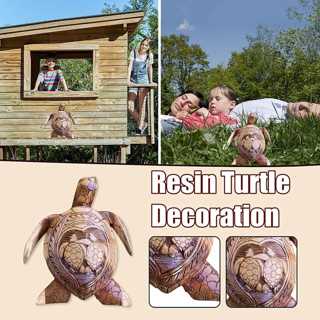 TURTLES RESIN STATUE Wooden Hand Carved Turtle Hand Carved Sculptures ...