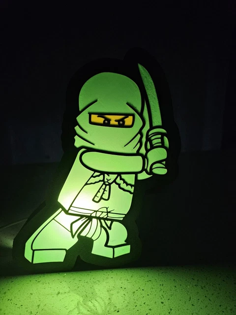 3D PRINTED NINJAGO Inspired Lightbox, nightlight ninja , bedtime light ...