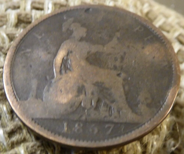 1867 VICTORIAN ONE Penny Coin Queen Victoria M27 ## Key Date £3.00 ...