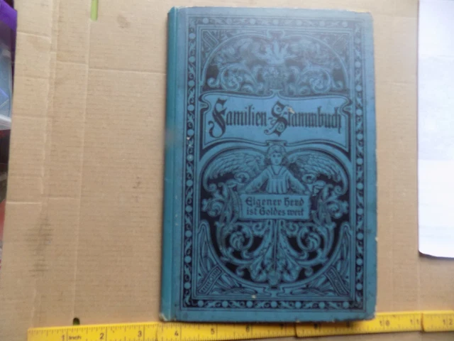 VINTAGE GERMAN Family Tree Register Book, Has a official Stamp for a ...