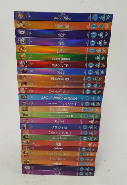 DISNEY ANIMATED CLASSICS DVD Collection - 26 Movies Inc. Rarer Titles ...