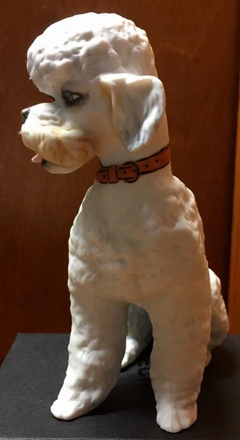 AK KAISER PORZELLAN Figur, Hund, Pudel weiss, Kopf coloriert, Porzellan ...