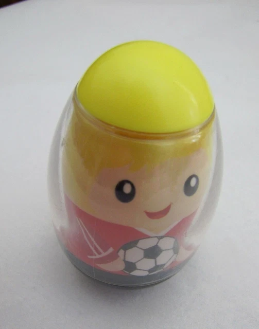 FIGURINE PLAYSKOOL WEEBLES Weeble Wobble BLONDE BOY avec ballon de ...
