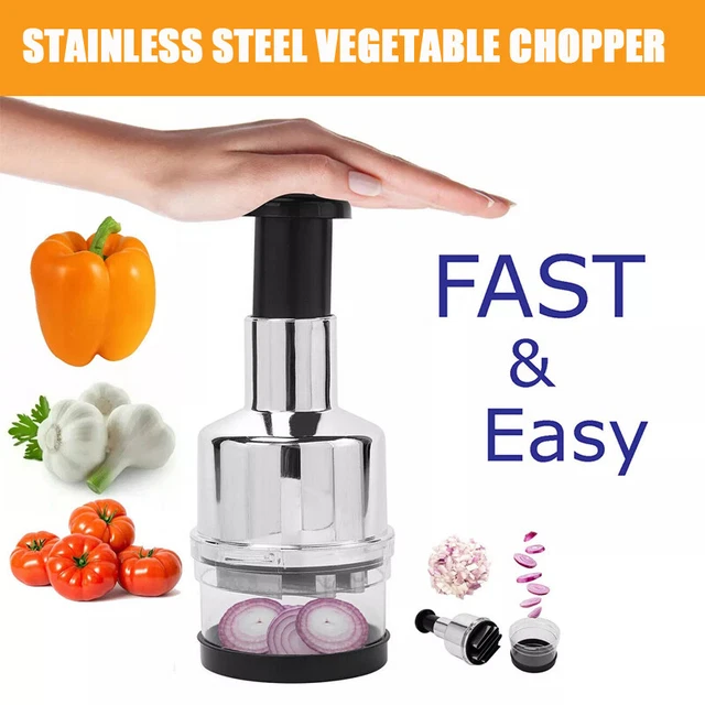 VEGETABLE FOOD CHOPPER Garlic Onion Cutter Processor Dicer Manual Hand ...