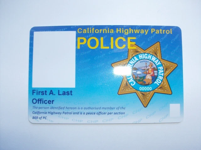 CALIFORNIA HIGHWAY PATROL id card replica £25.00 - PicClick UK