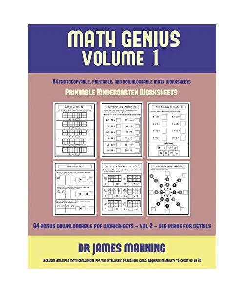 PRINTABLE KINDERGARTEN WORKSHEETS (Math Genius Vol 1): This Book Is ...