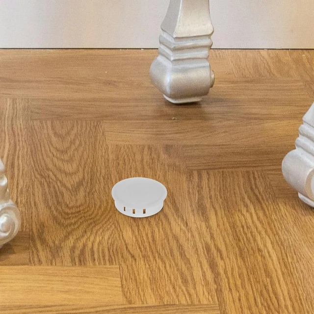 10PCS FURNITURE SCREW Hole Plugs White Plastic Snap in Locking Caps ...