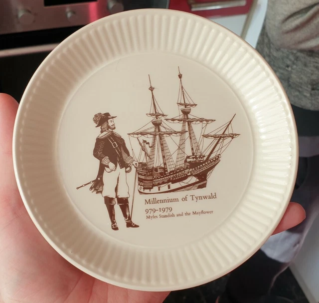 VINTAGE WEDGWOOD COMMEMORATIVE Myles Standish & The Mayflower Plate 6 ...
