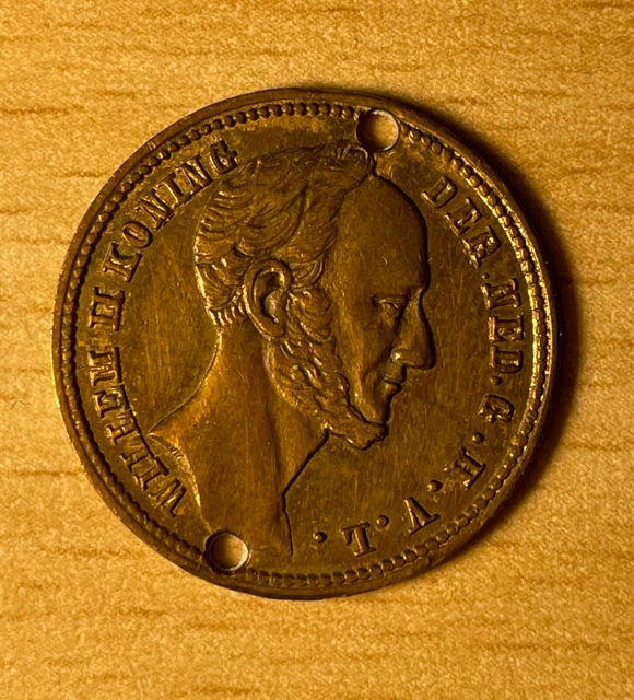 TOKEN WILLEM II König der Niederlande Münze Monogramm Medaille Wilhelm ...